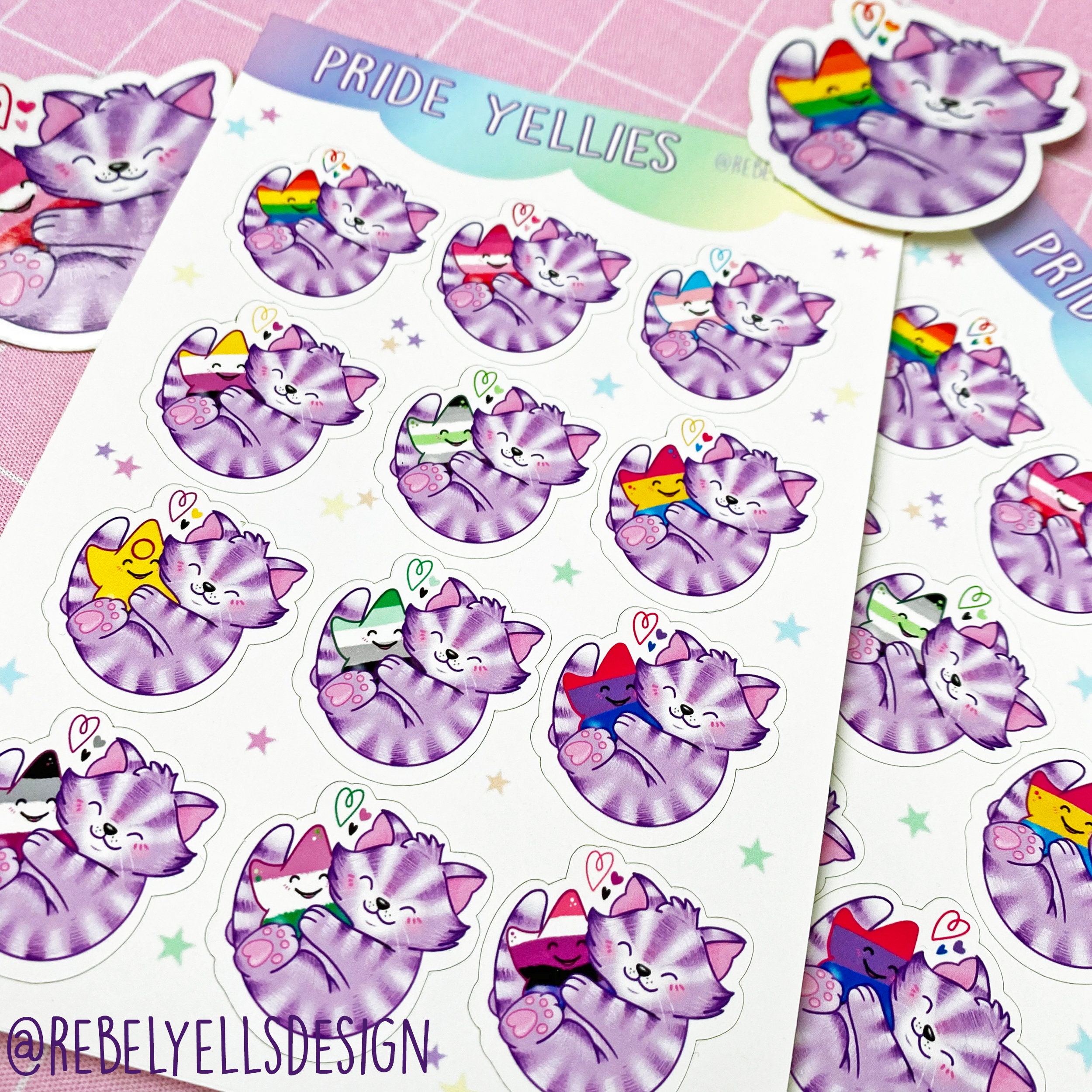 LGBTQ+ Planner Stickers - Pride Flags Stickersheet - Cute Kawaii Yellie ...