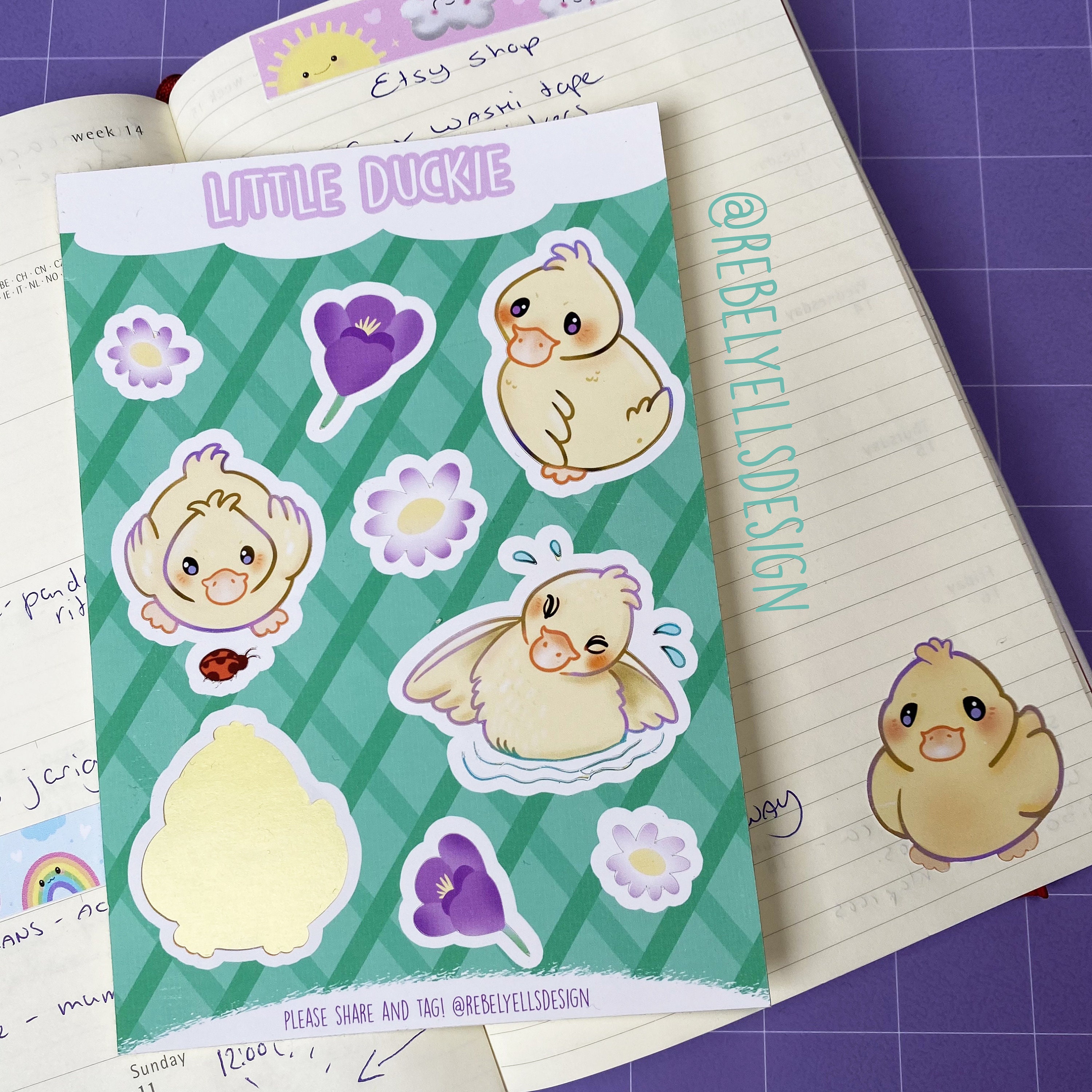 Kawaii Baby Ducklings Sticker Sheet Planner Stickers Duck | Etsy
