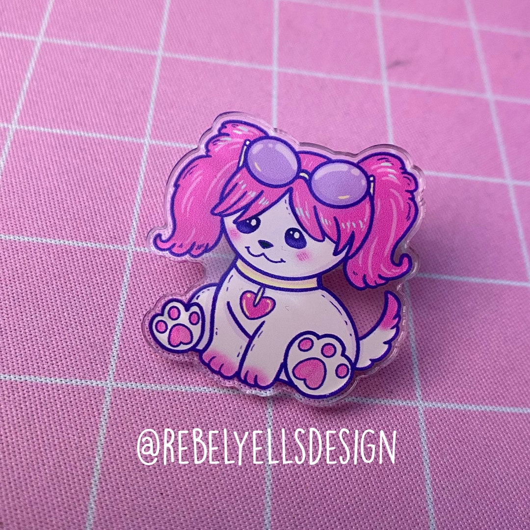 Patreon Fan Art Poochie Dog Acrylic Pin - Etsy