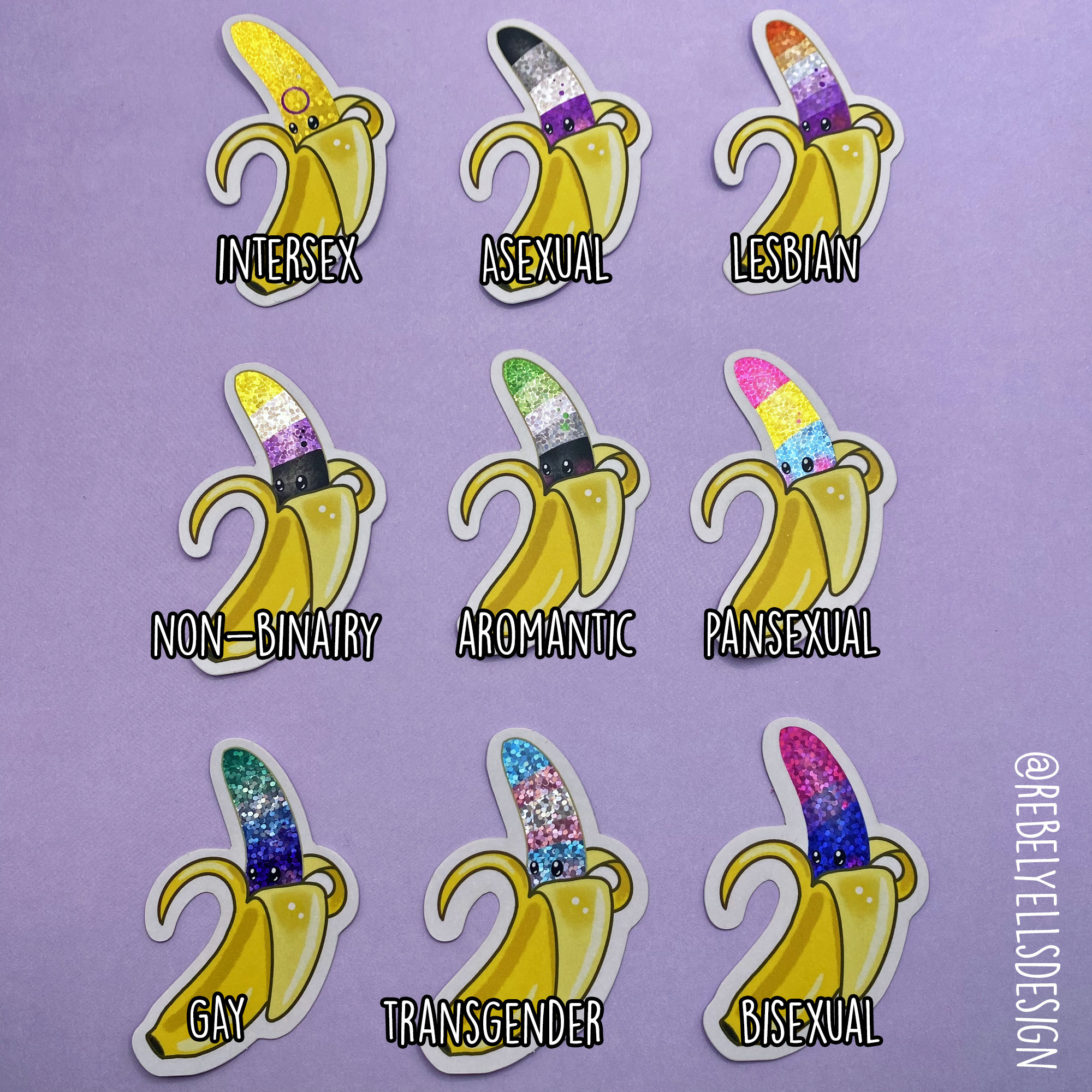 LGBTQ+ Banana Stickers - Pride Flag Sticker - Bi Pan Non-binary Lesbian ...