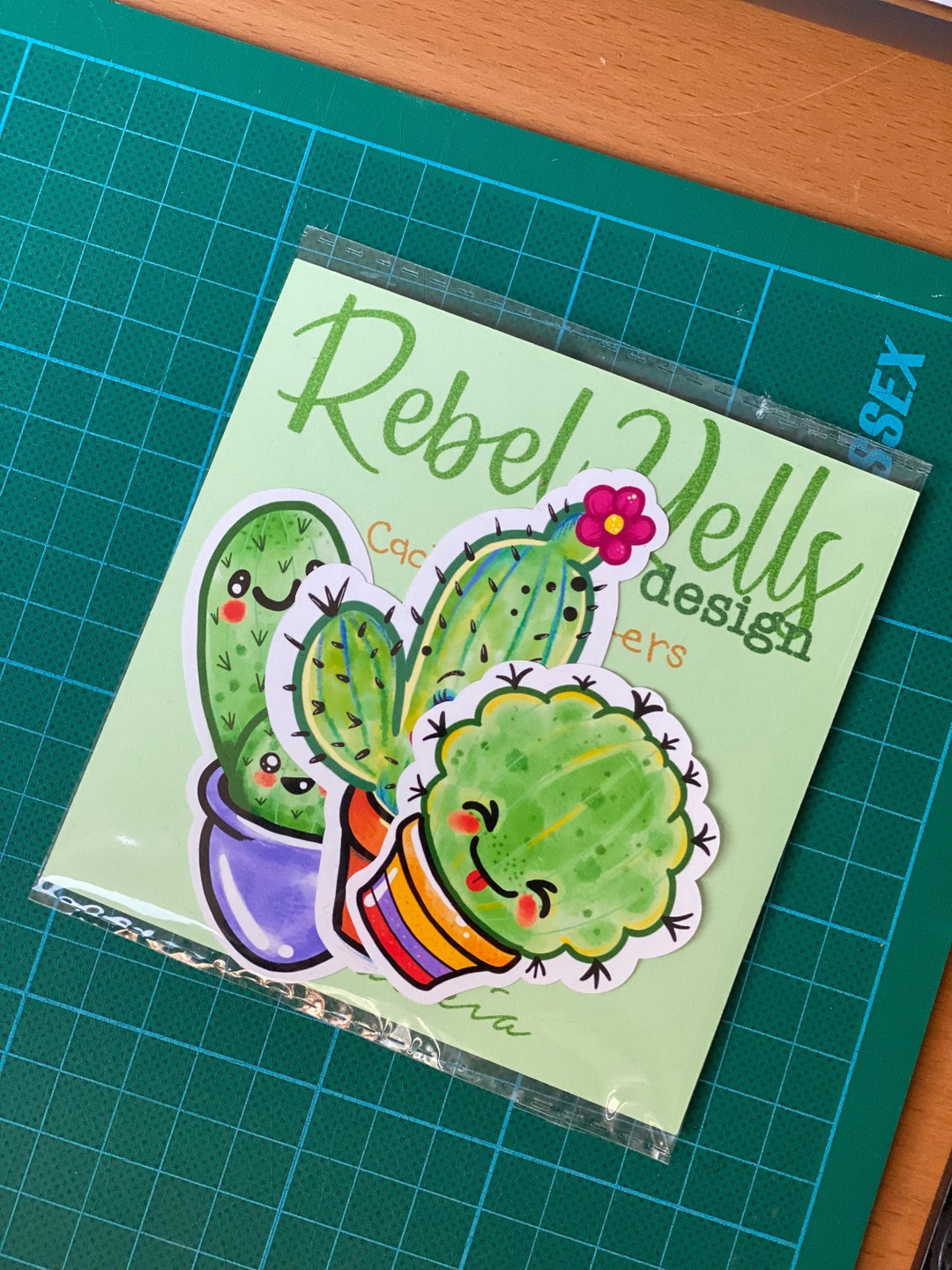 Stickerpack Cactus - Sticker Kawaii Cacti - Cute Cactus Paper Stickers ...