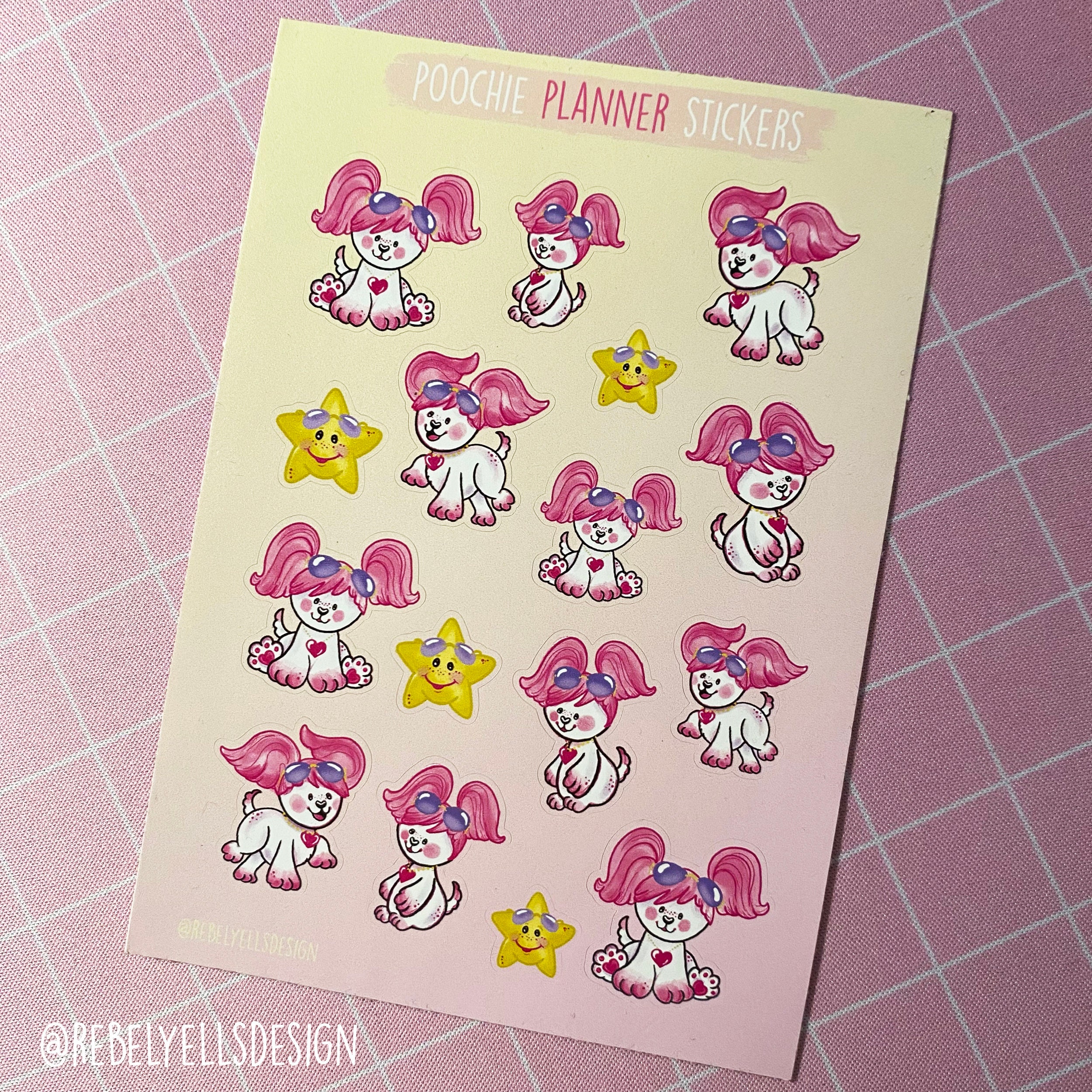 Poochie Sticker Sheet 80's Animal Dog Star Pooch Drawing - Etsy