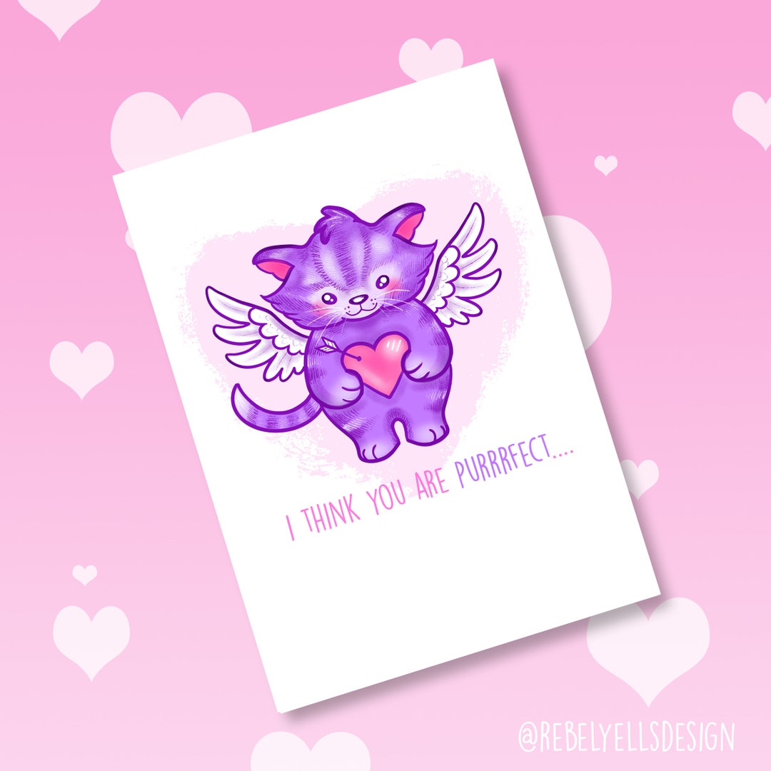Valentinesday Card - Kitten Cupid - Valentine Cat Angel - Love Lovers ...