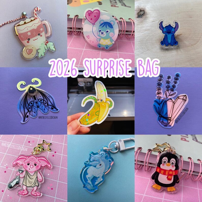 Sac mystère 2026 - Boîte surprise - Sac du Nouvel An - Porte-clés à ...