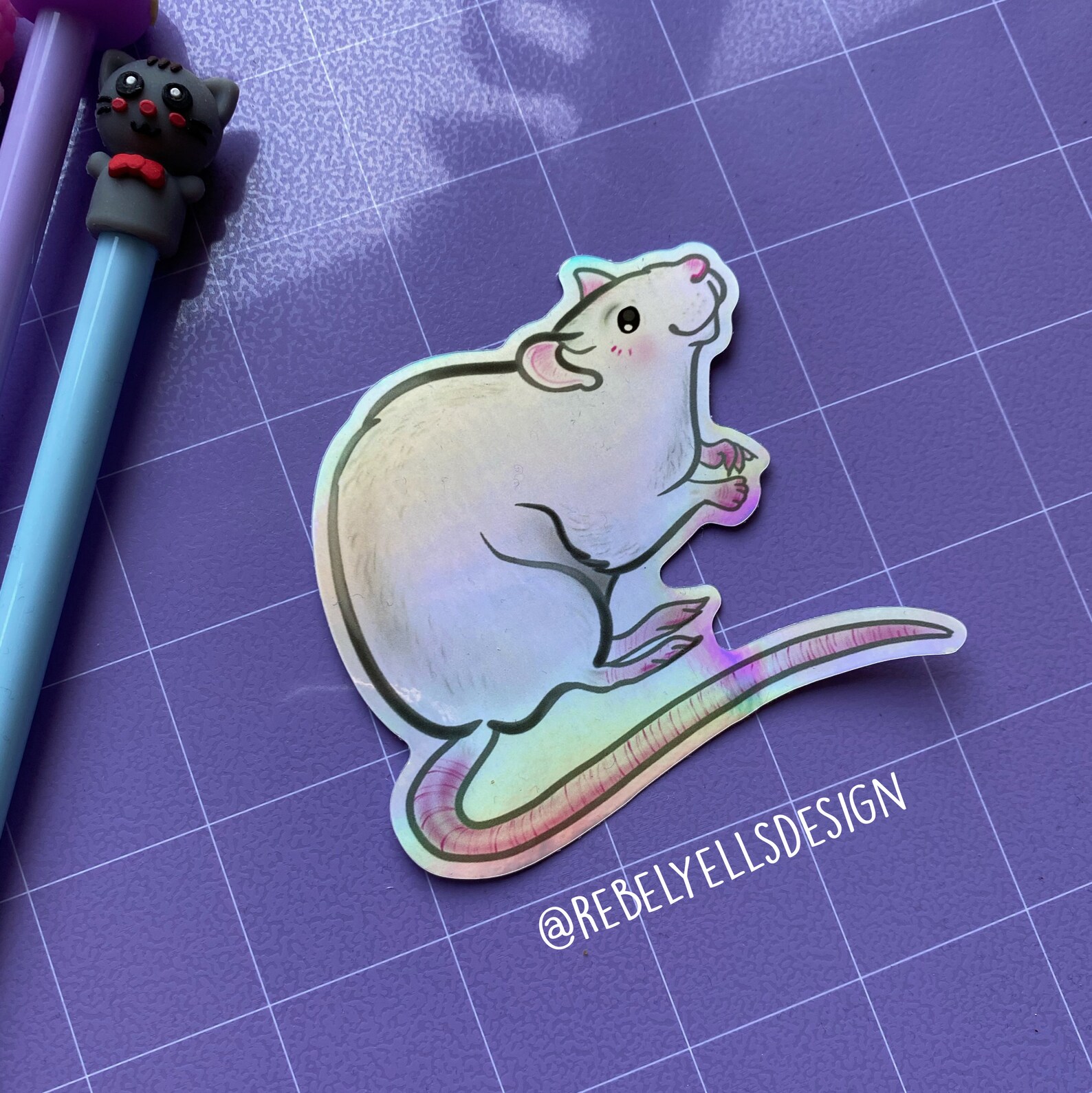Holographic Rat Sticker Kawaii Rat Cute Little Pet Rat | Etsy