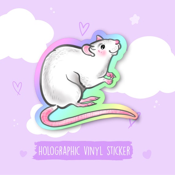 Holographic Rat Sticker Kawaii Rat Cute Little Pet Rat | Etsy