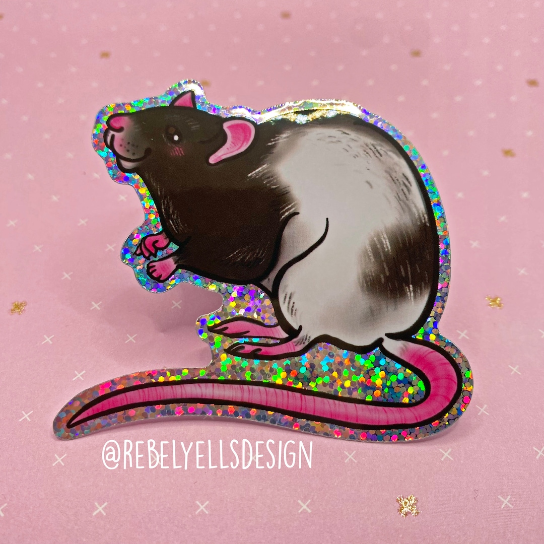 Holographic Rat Sticker - Kawaii Rat - Cute Little Pet - Rat Owner ...
