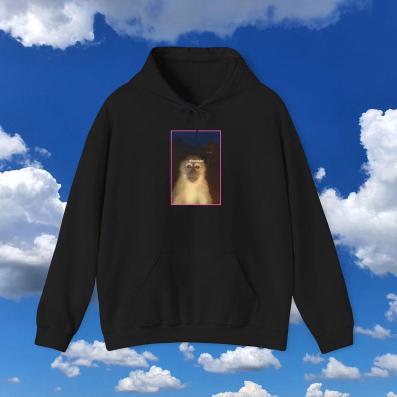 Funny "am I Cooked" Monkey Meme Hoodie | Silly Graphic Hooded ...