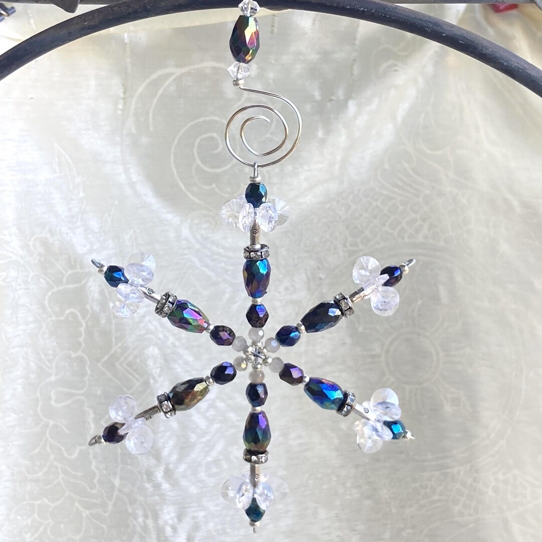 Snowflake Christmas Ornament Dark Purple Crystal, Acrylic, and ...