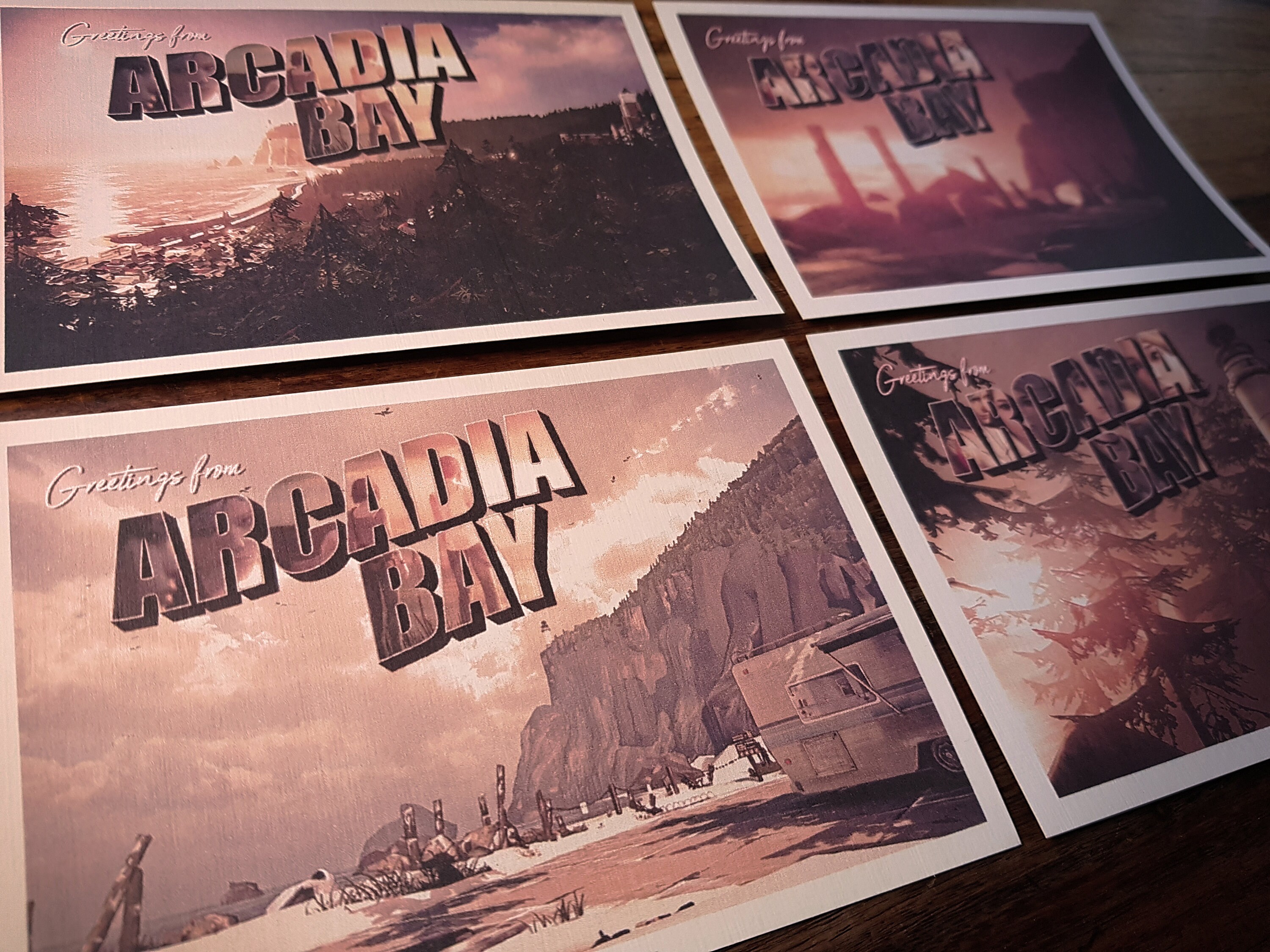 ARCADIA BAY POSTCARDS 4 Card Set Linen Paper Life is | Etsy