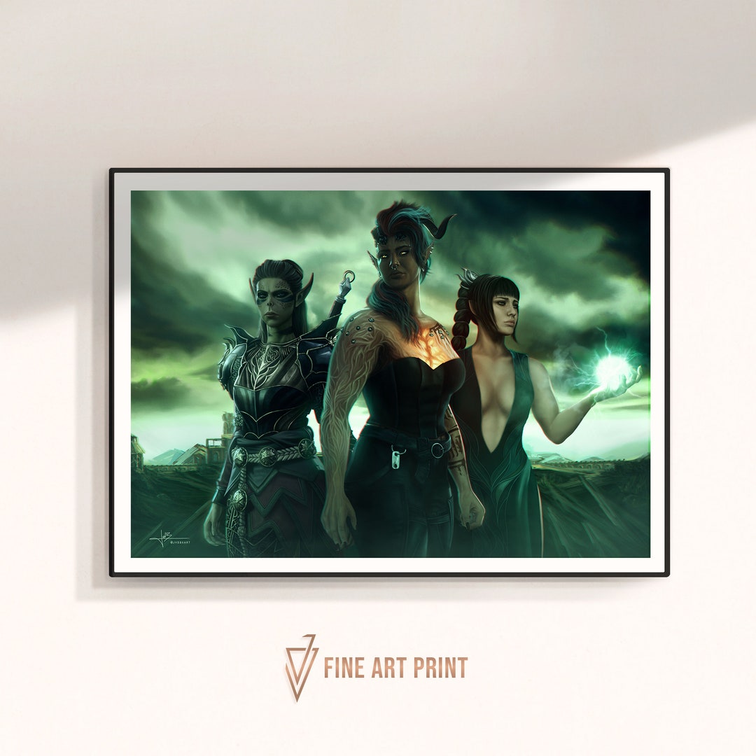 BG3 TRIO | Limited Fine Art Print | A3 + A2 | Digital Drawing | Baldur ...