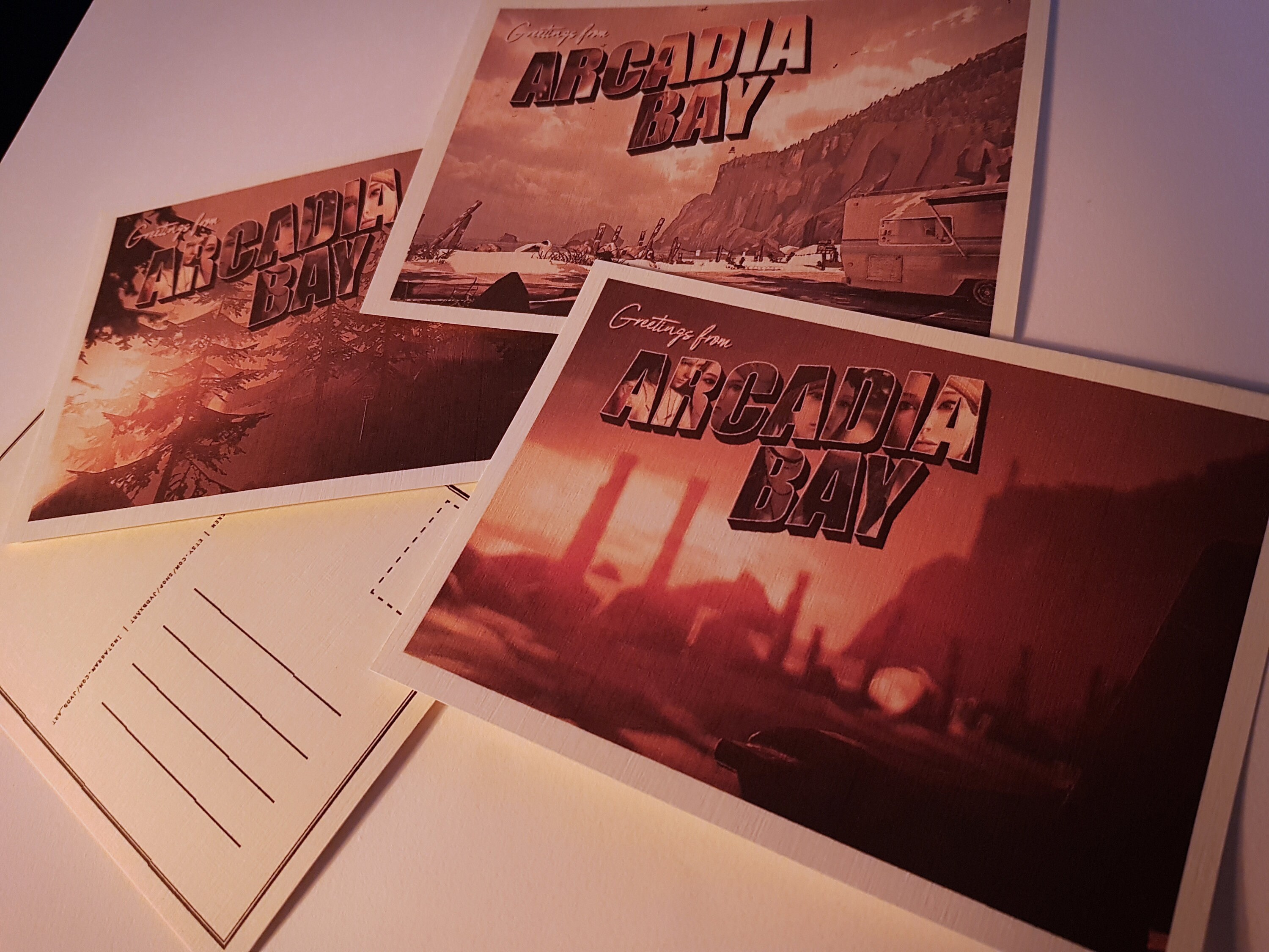 ARCADIA BAY POSTCARDS 4 Card Set Linen Paper Life is | Etsy