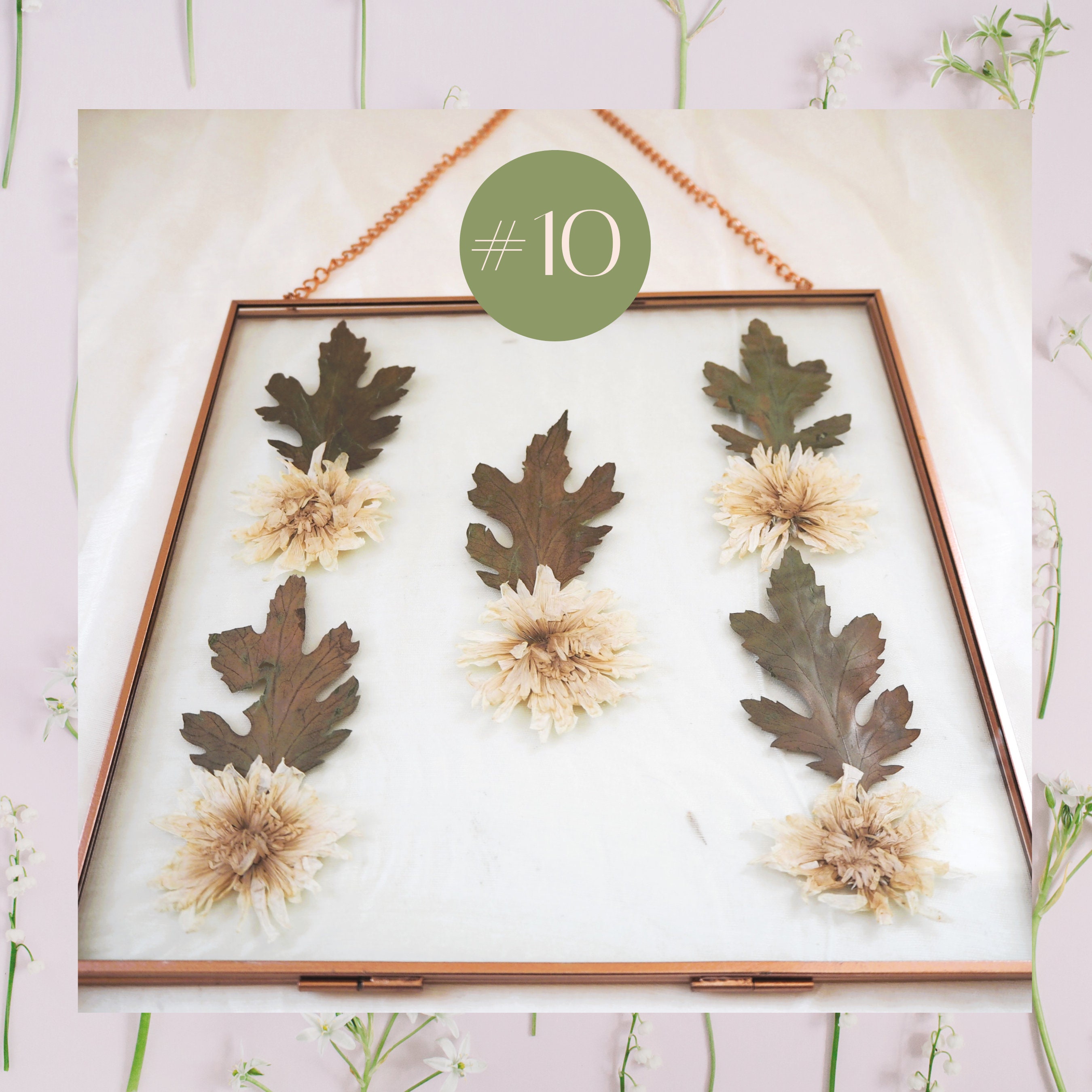 Handmade Gift Personalised Gift Hanging Frame Pressed Flowers Metal ...