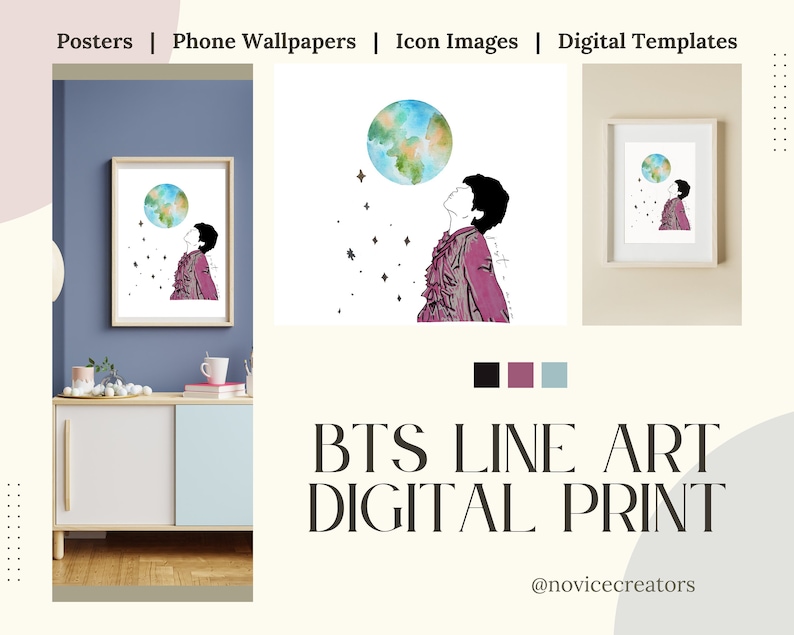 Bts Digital Print - Jin Moon - Bts Jin - Jin - Bts Print - Bts Poster ...