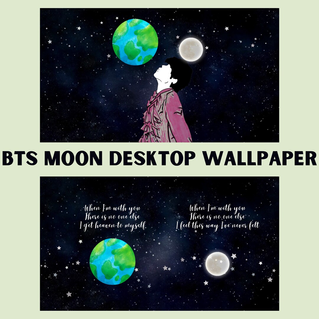 Bts Wallpaper - Bts Digital Print - Jin Moon Art - Bts Moon - Jin ...