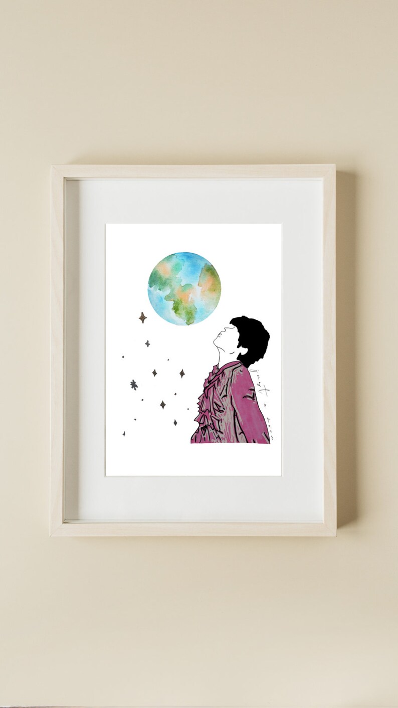 Bts Digital Print - Jin Moon - Bts Jin - Jin - Bts Print - Bts Poster ...