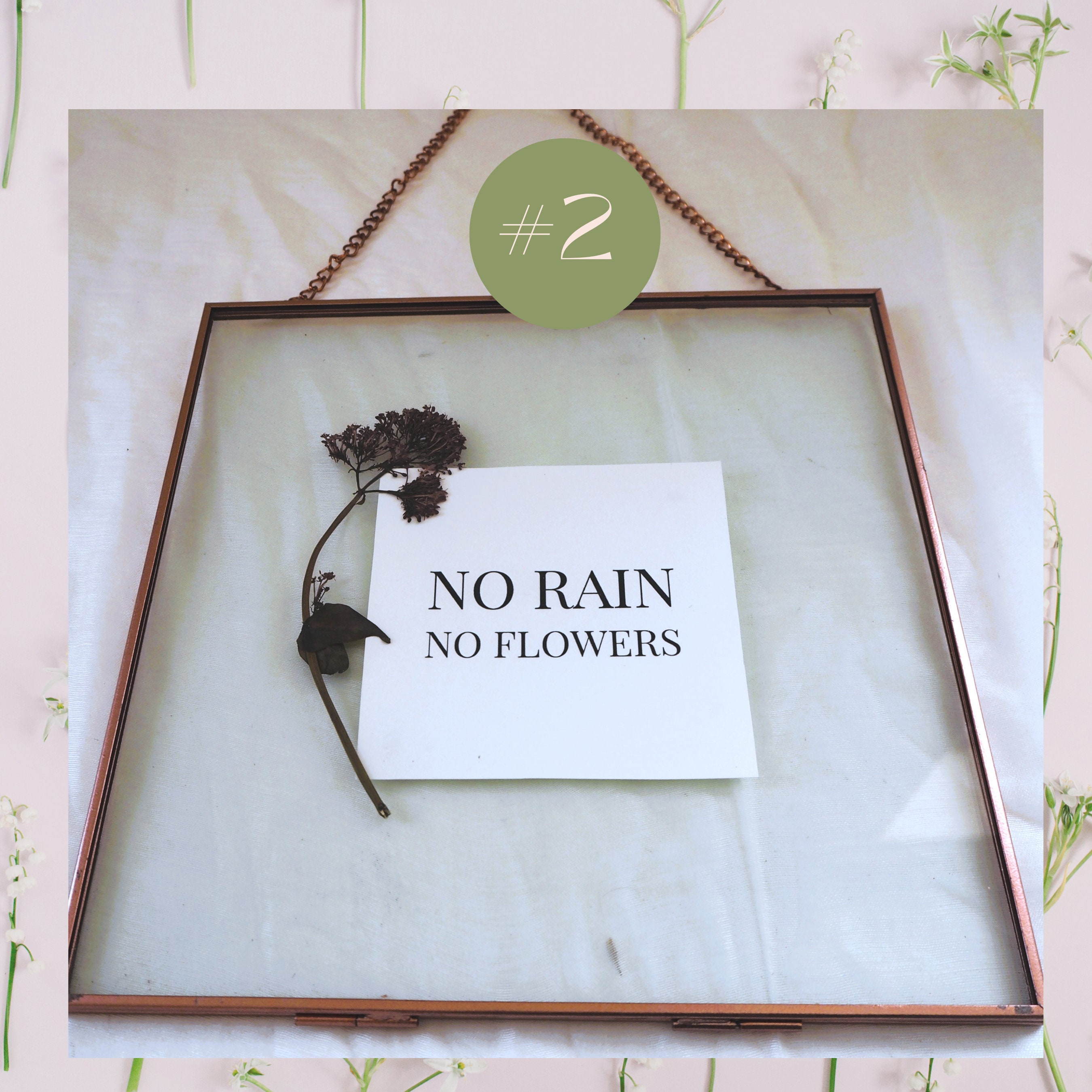 Handmade Gift Personalised Gift Hanging Frame Pressed Flowers Metal ...