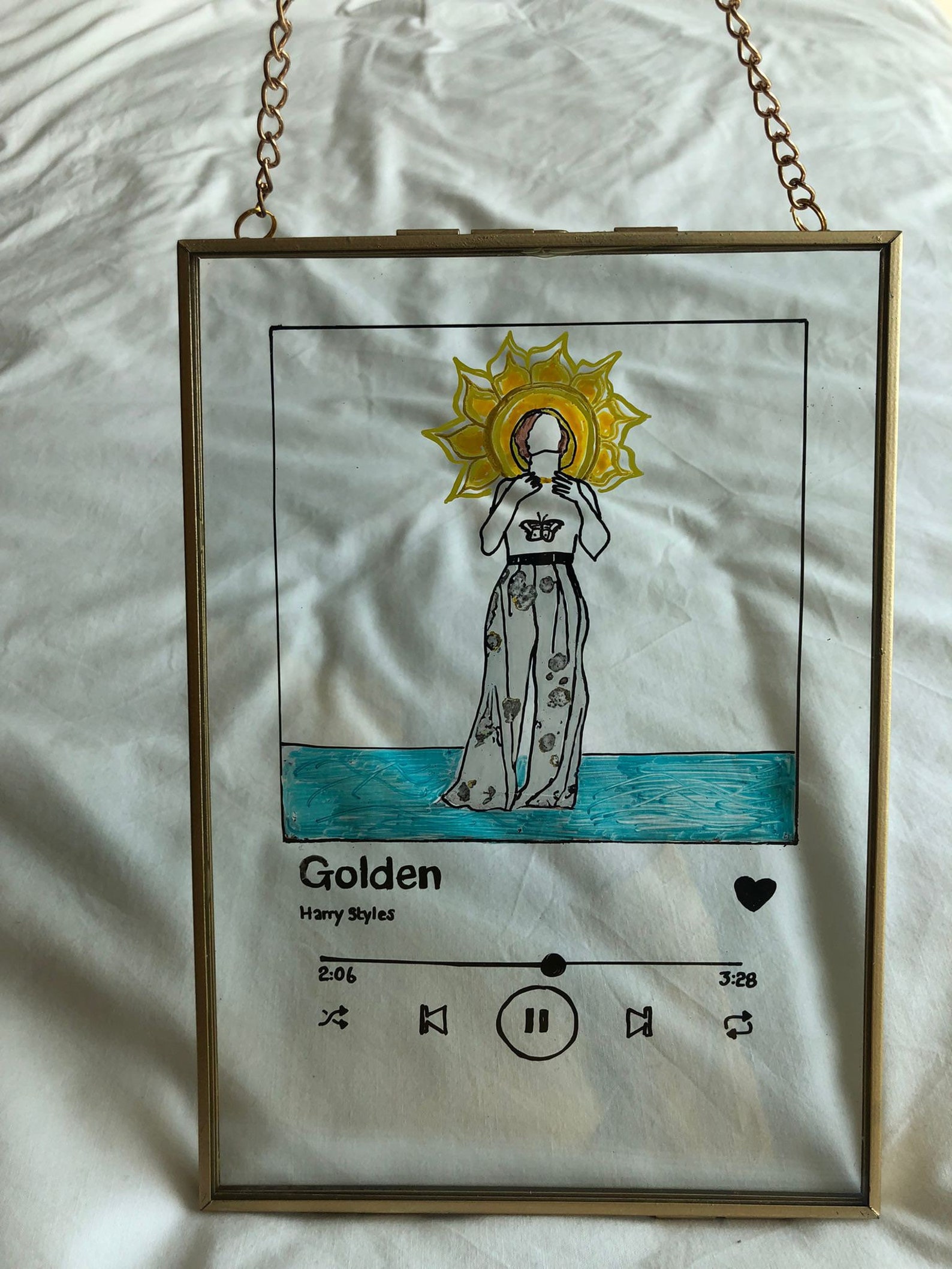 Handmade Harry Styles Spotify Glass Art Harry Styles Art Harry Styles ...