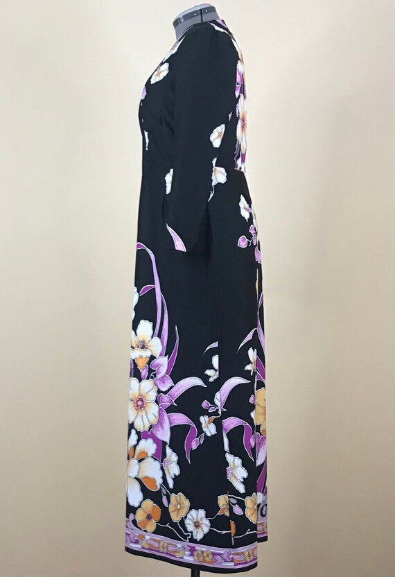 Vintage 1960s 1970s Bohemian Lilly long floral evenin… - Gem