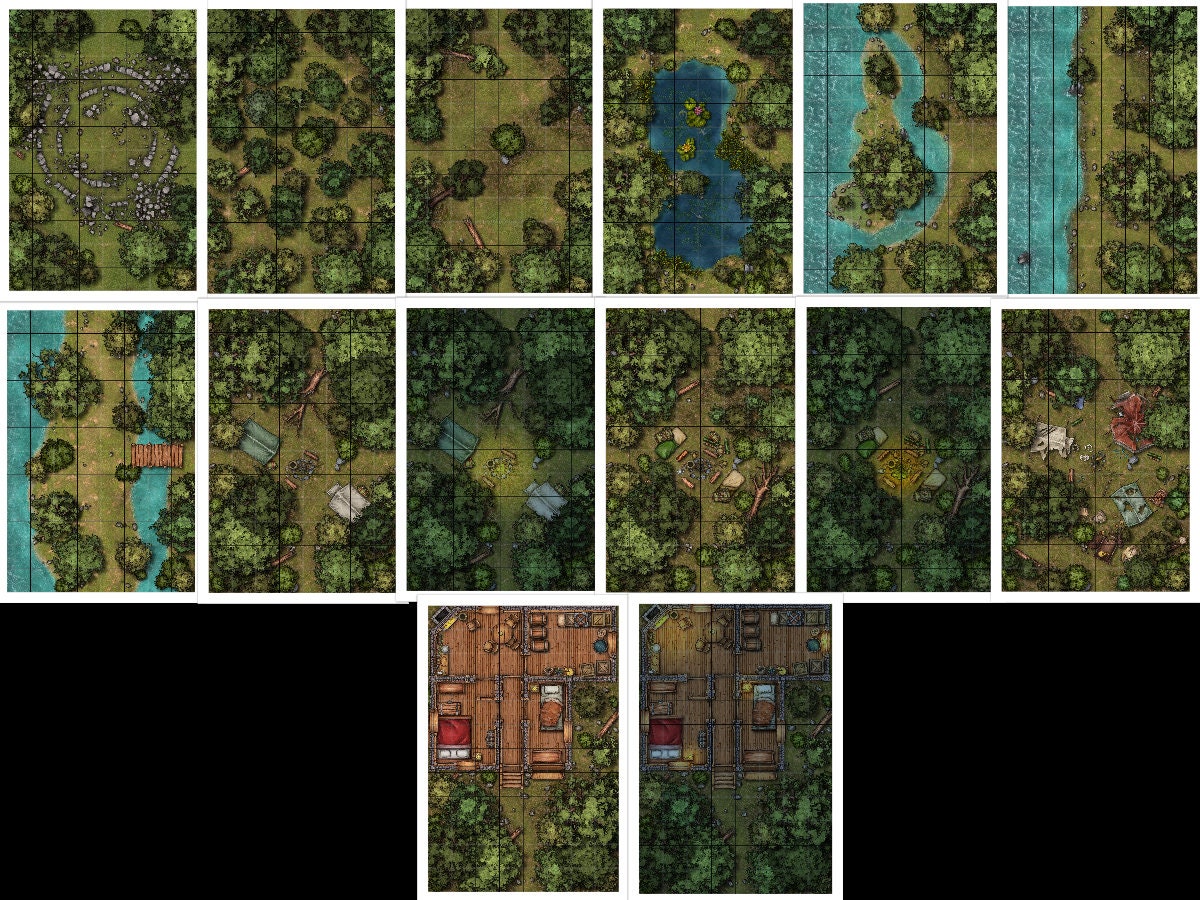 Digital Map Set Forest 32 Maps - Etsy
