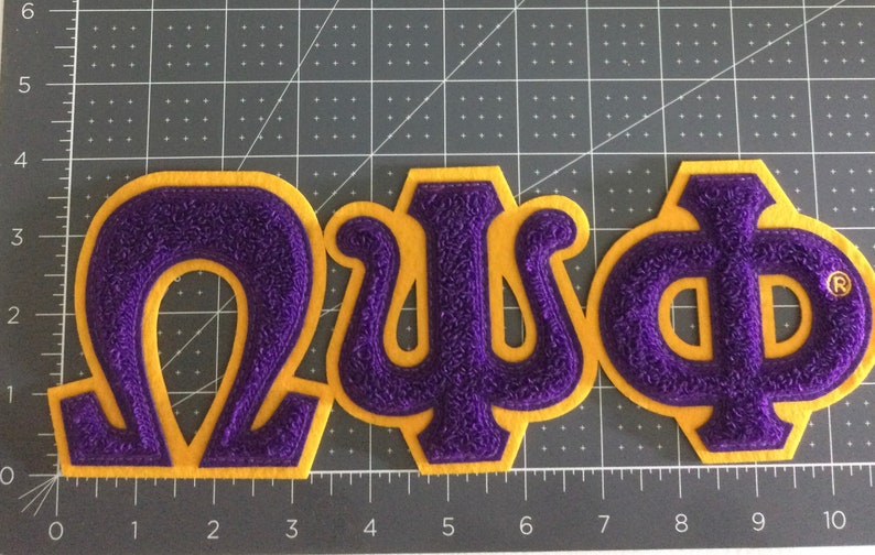 Omega Psi Phi Fraternity Chenille Iron-patch,q Psi Phipurple and Gold ...