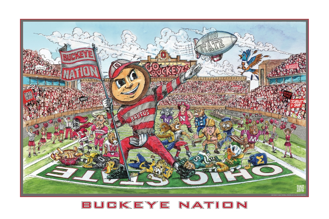 Unique Buckeye Football Poster - Etsy