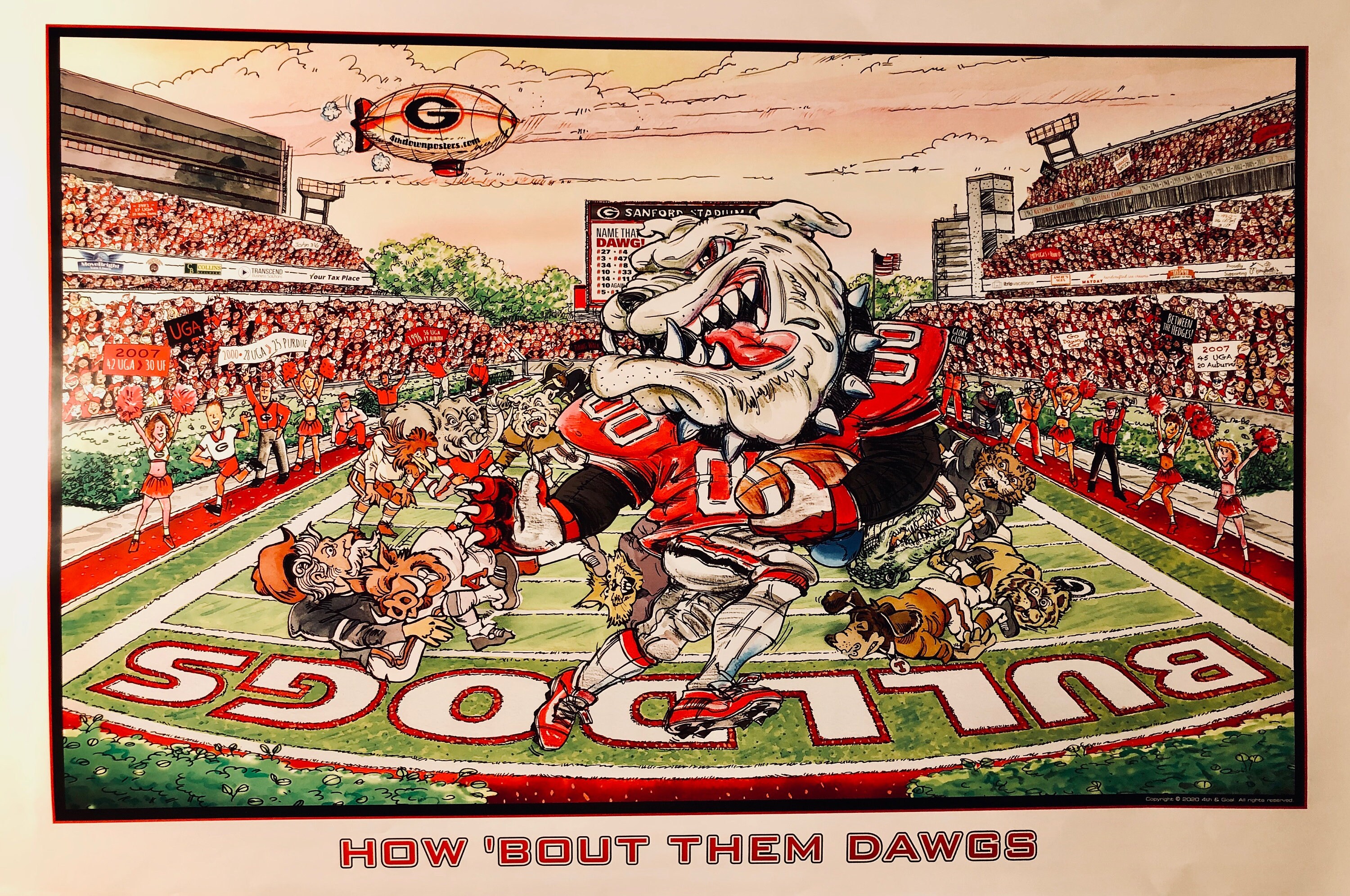 Unique Bulldogs Football Poster | Etsy