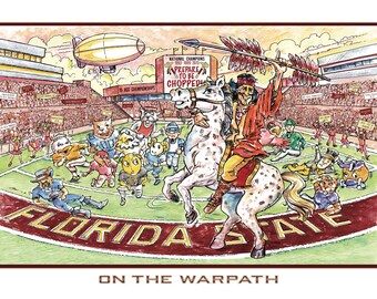 Florida State University Unconquered Statue / FSU Art Print / - Etsy