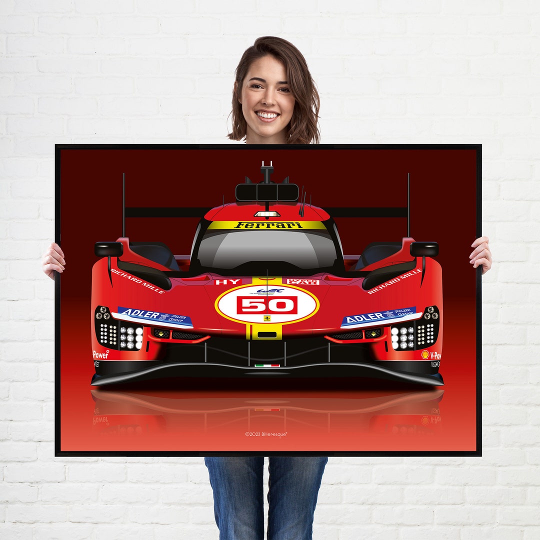 Ferrari 499P Poster Le Mans Racing Car Poster Poster Wall Art Car ...