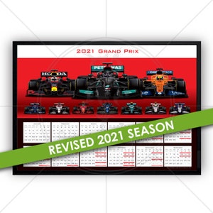 2021 Formula 1 Calendar Poster Red F1 Poster Wall Art - Etsy