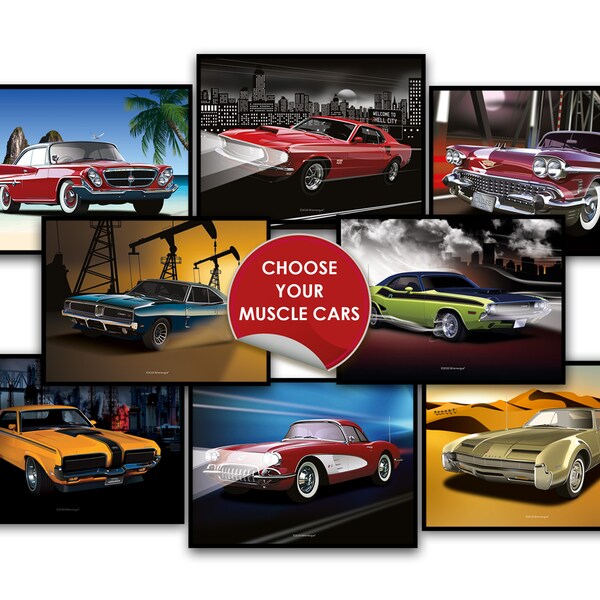 Muscle Car Print - Etsy