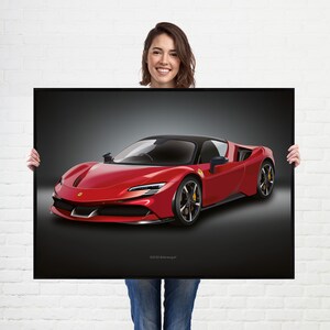 Super Car Ferrari SF90 Stradale Poster Supercars Fast Sports Cars ...