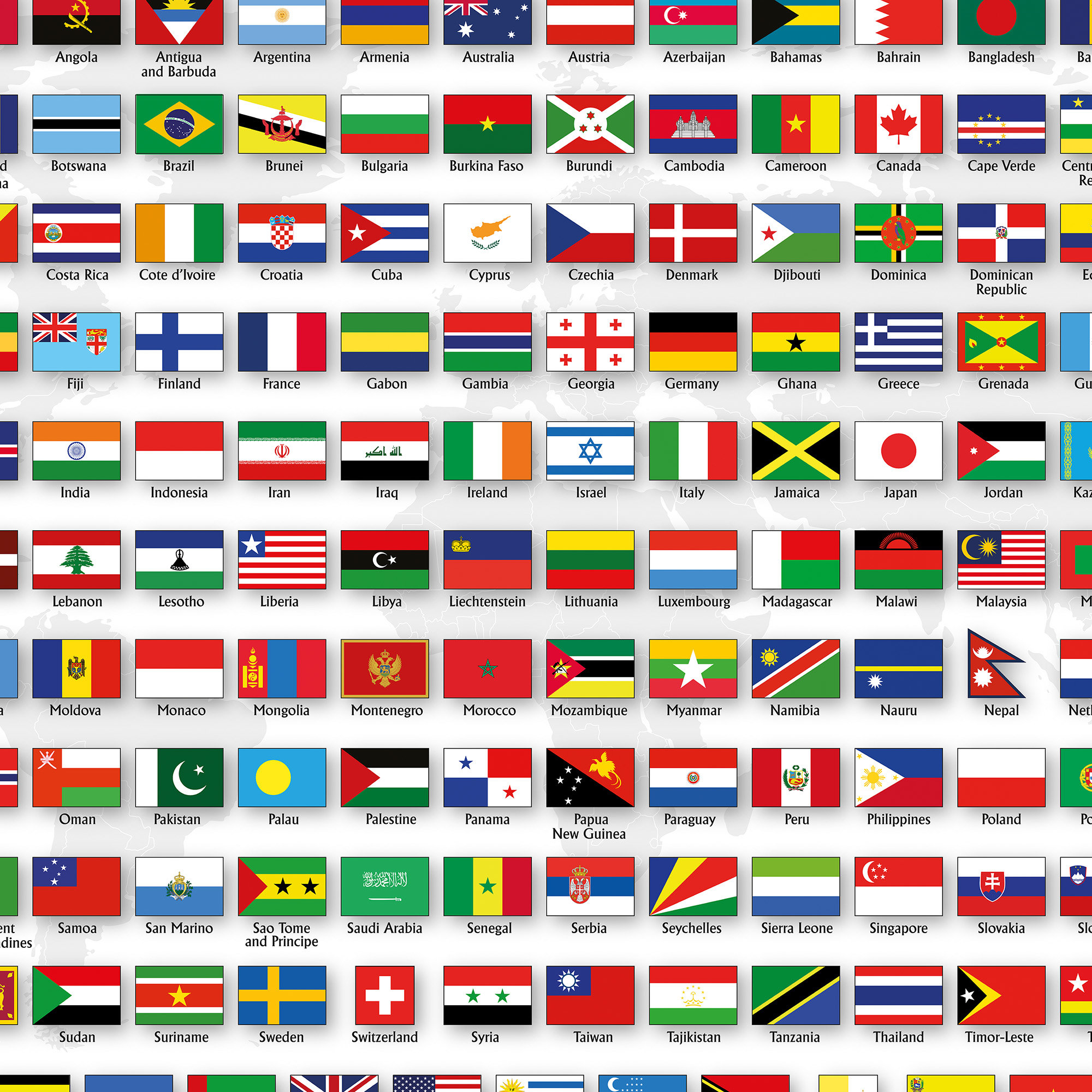 World Flags Chart and Map Wall Art Poster Illustration - Etsy UK