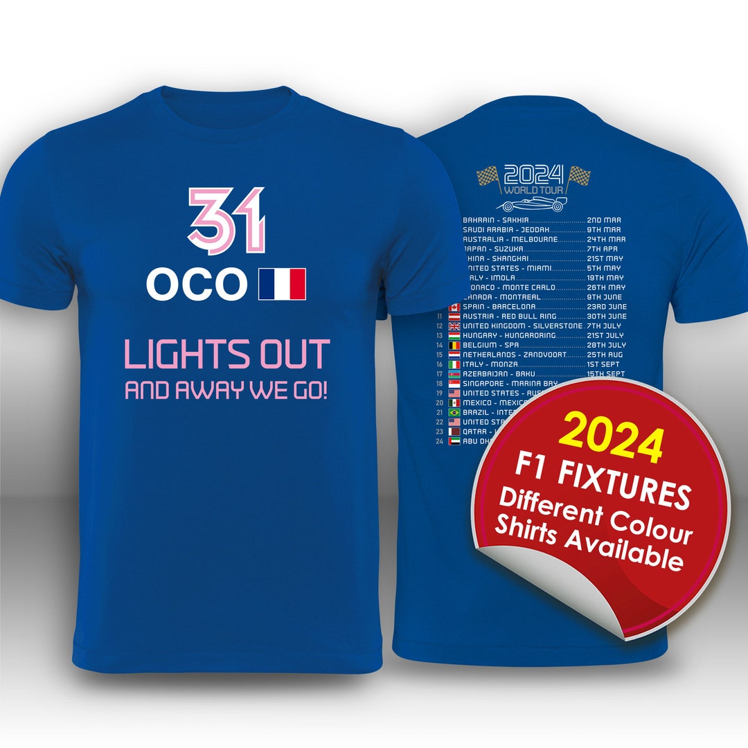 Esteban Ocon 2024 Race Calendar Formula 1 F1 T-shirt Tee Shirt T Shirt ...