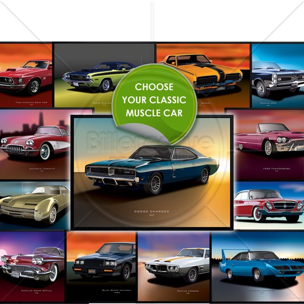 Muscle Car Print - Etsy