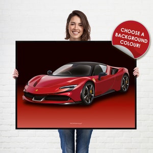 Super Car Ferrari SF90 Stradale Poster Supercars Fast Sports Cars ...