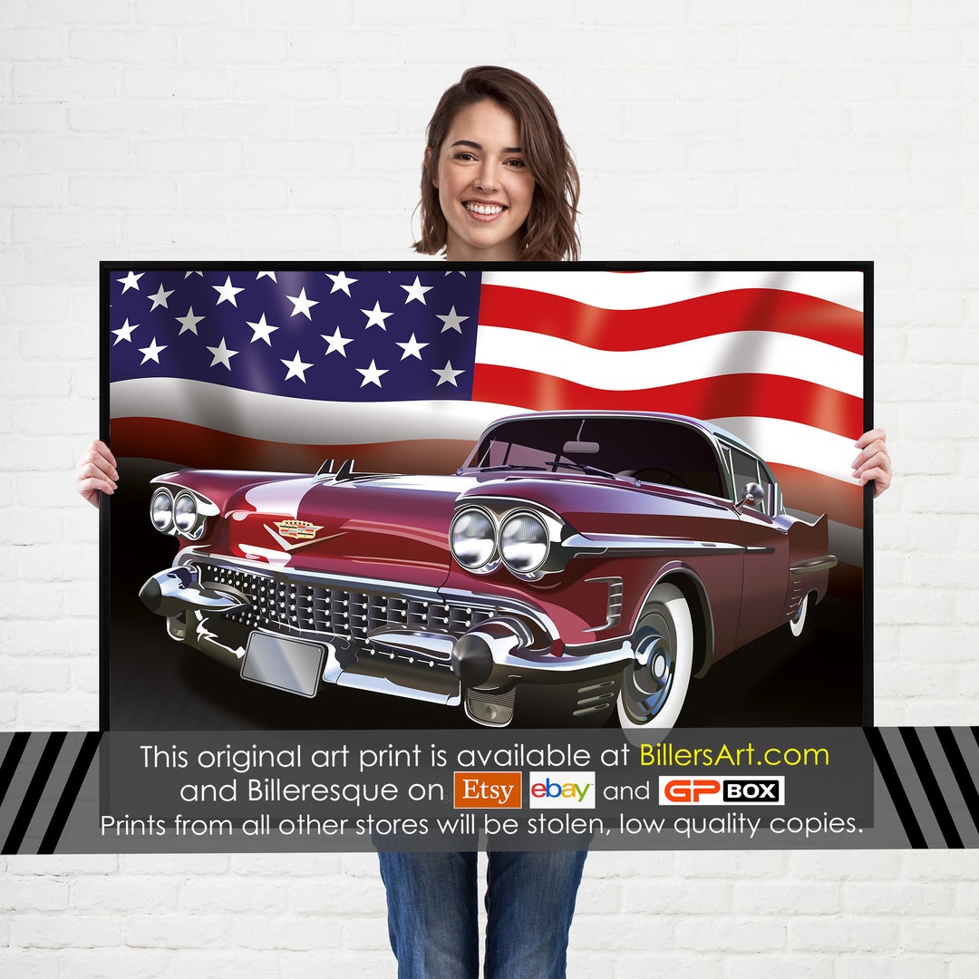 Cadillac Coupe Deville 1950's US Muscle Car High Quality Colourful ...