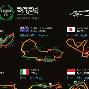 Formula 1 2024 Season Detailed Wall Calendar F1 Poster - Etsy Australia