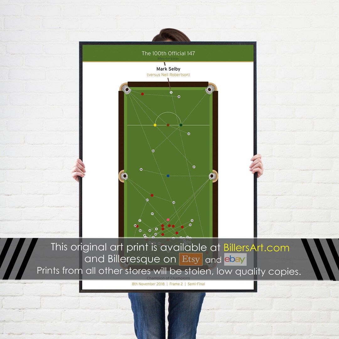 Snooker Poster Mark Selby 147 Champion of Champions 2018 Print Wall Art ...