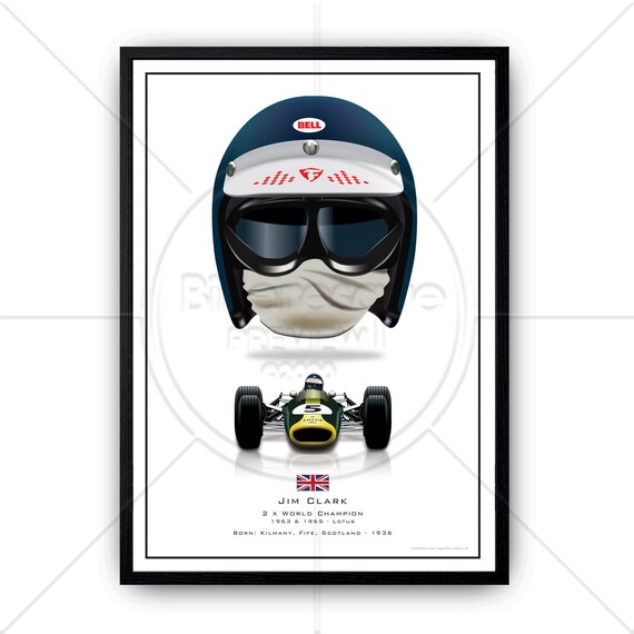 Jim Clark Formula 1 Helmet and Car From 1965 F1 Grand Prix | Etsy