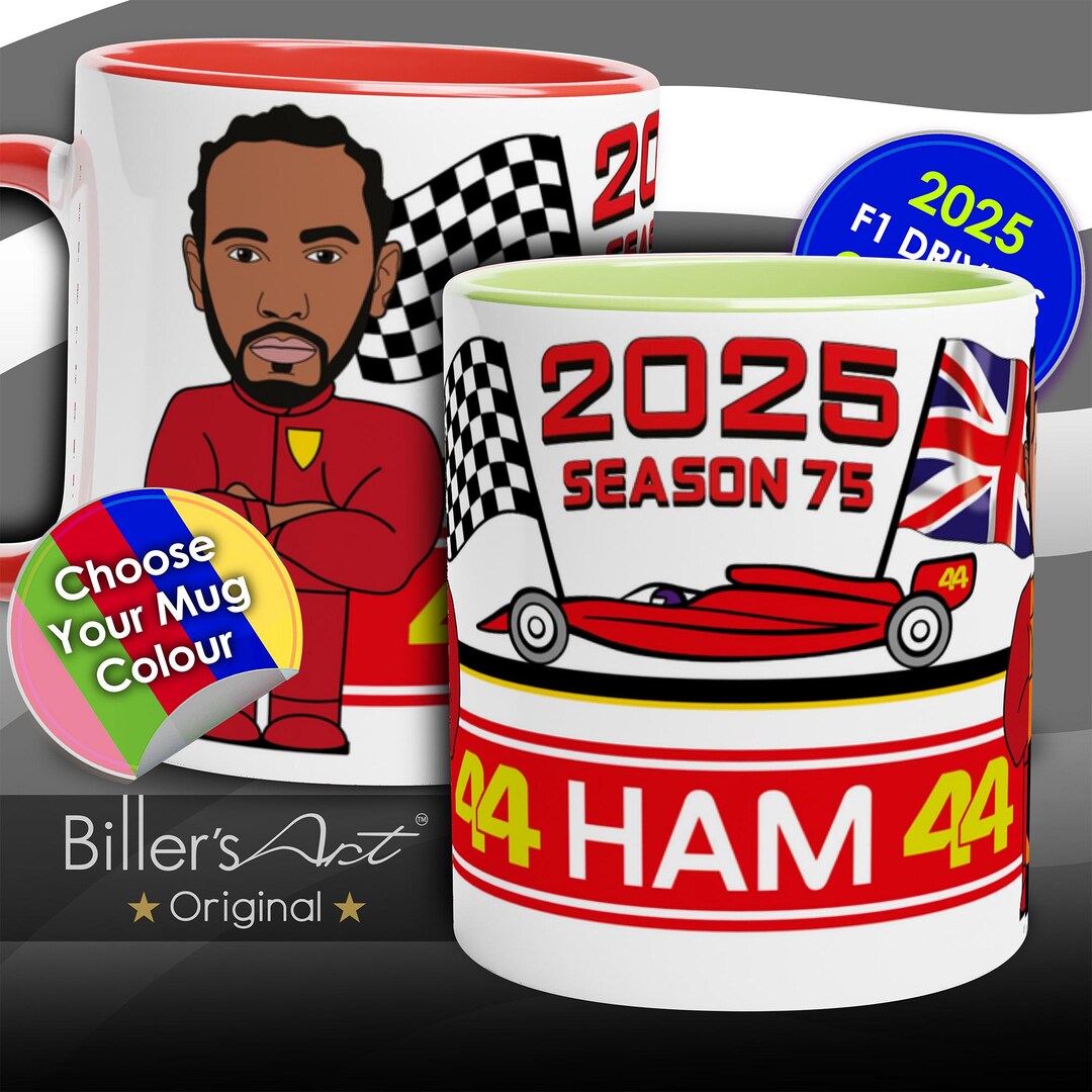 2025 Lewis Hamilton Formula 1 Cartoon Caricature Mug Ferrari - Etsy