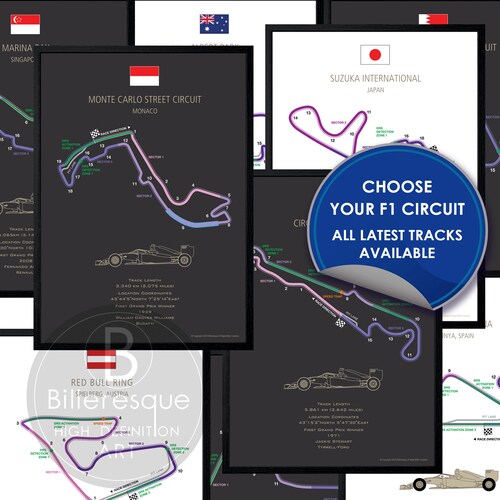 Monaco Race Track Print F1 Formula 1 F1 Posters F1 Art F1 - Etsy