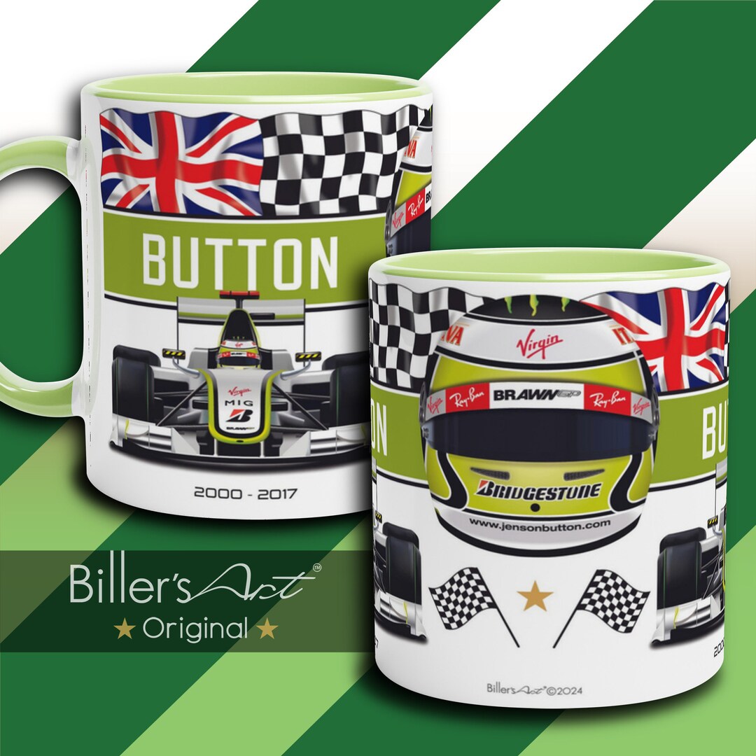 Classic World Champion Jenson Button's Car & Helmet Formula 1 Mug - Etsy