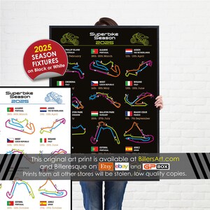 SBK Superbike 2025 Portrait Circuit Wall Calendar Fixtures - Etsy