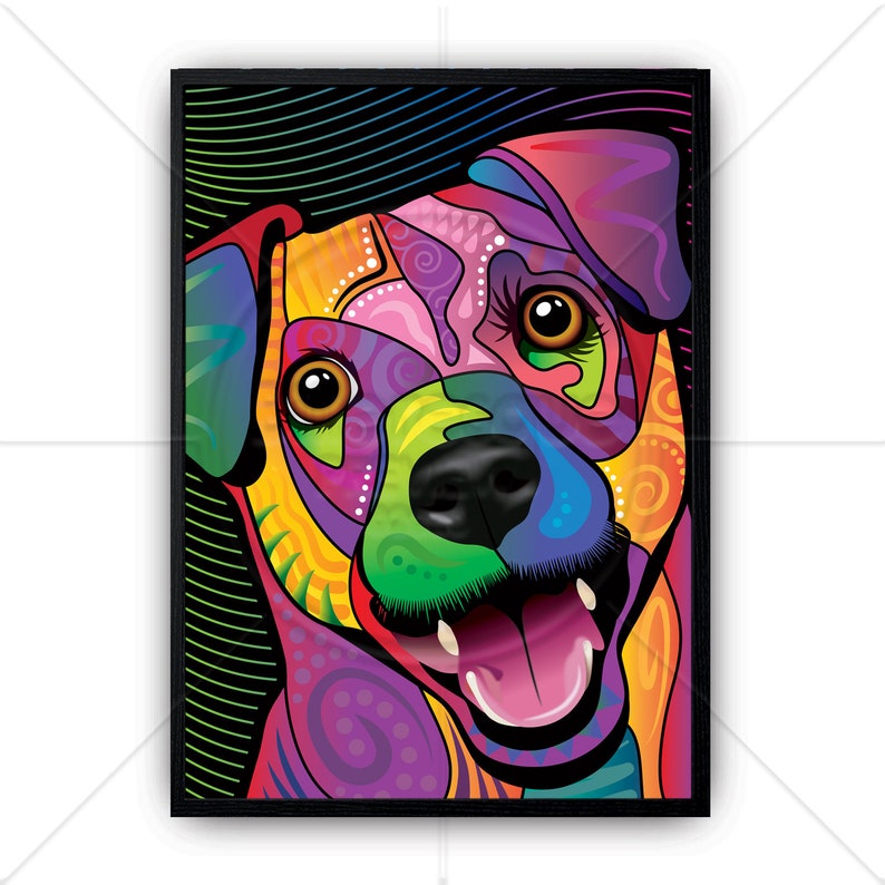 Dog Poster Print. Jack Russell Terrier Abstract Contempory - Etsy