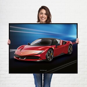 Super Car Ferrari SF90 Stradale Poster Supercars Fast Sports Cars ...