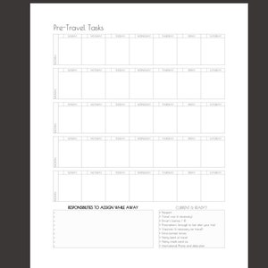 Travel Planner Bundle 18 Pages Flight Info, Outfit Packing List, Hourly ...