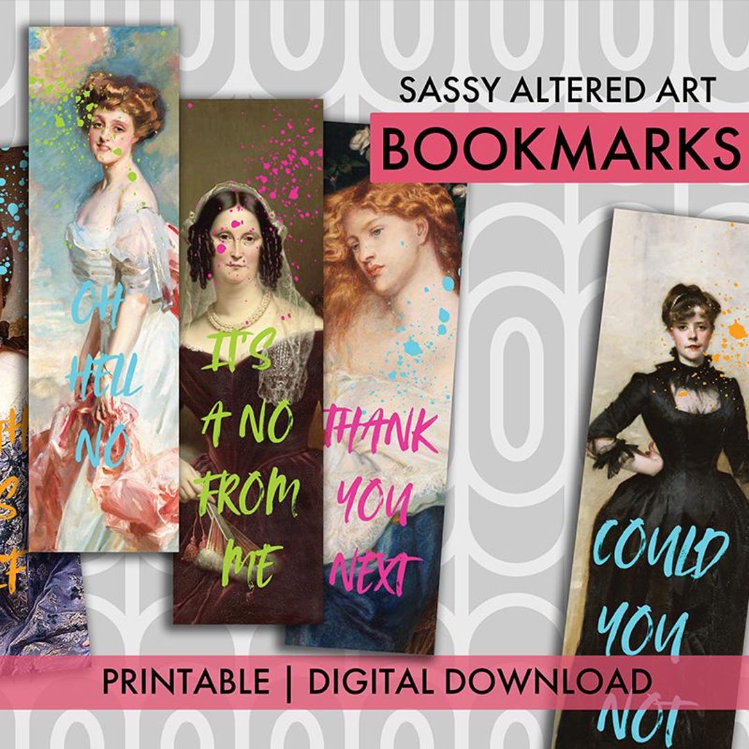 Sassy Vintage Art Printable Bookmarks | Altered Art Bookmarks With ...