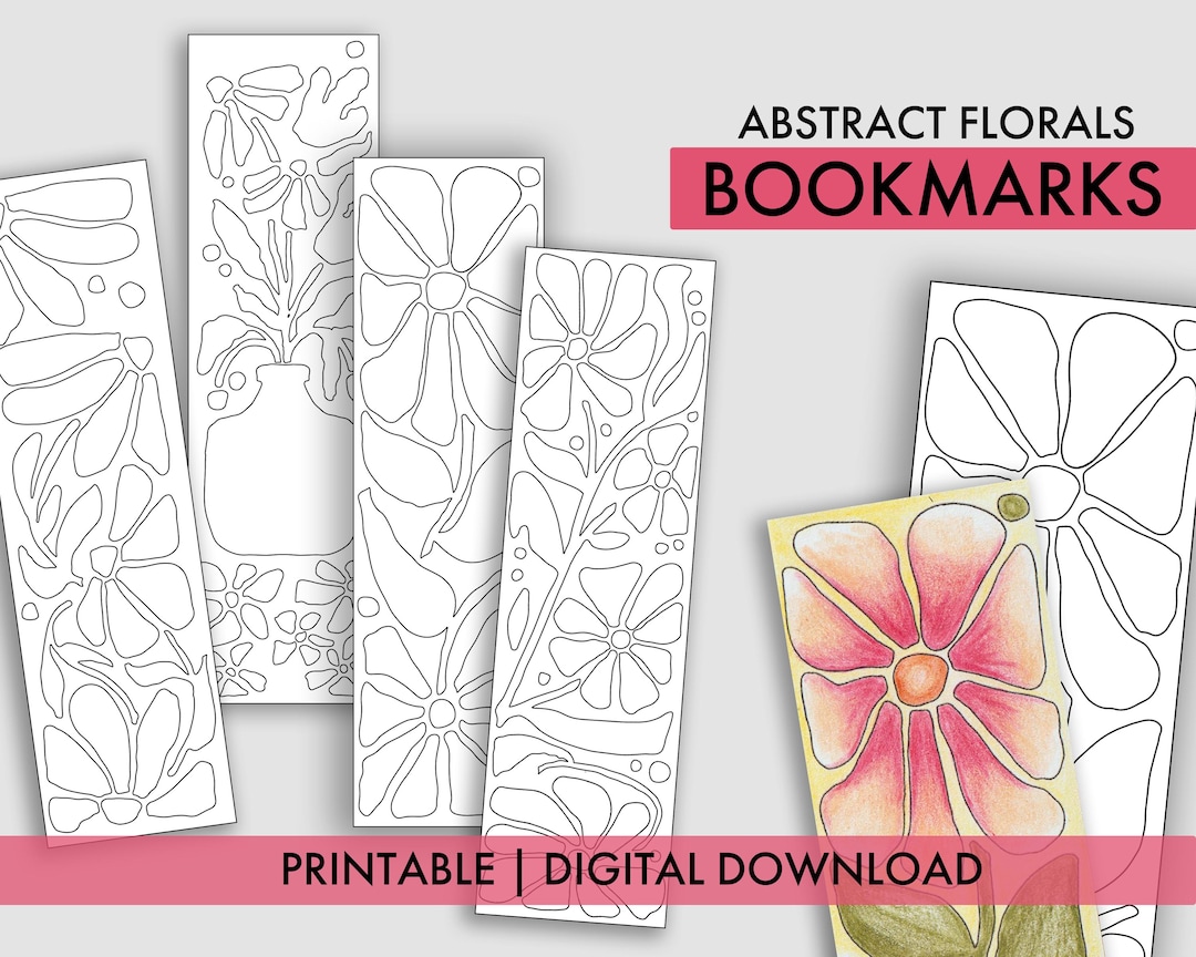 Printable Color-in Bookmark | DIY Coloring Bookmark for Kids & Adults ...