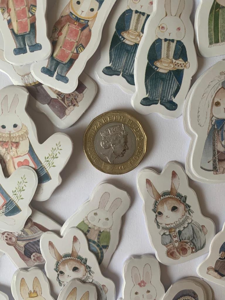 Rabbit Stickers, Bunny Journal Stickers - Etsy